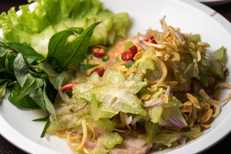 Star Apple Spicy Salad stock image. Image of spicy, shrimp - 81847211