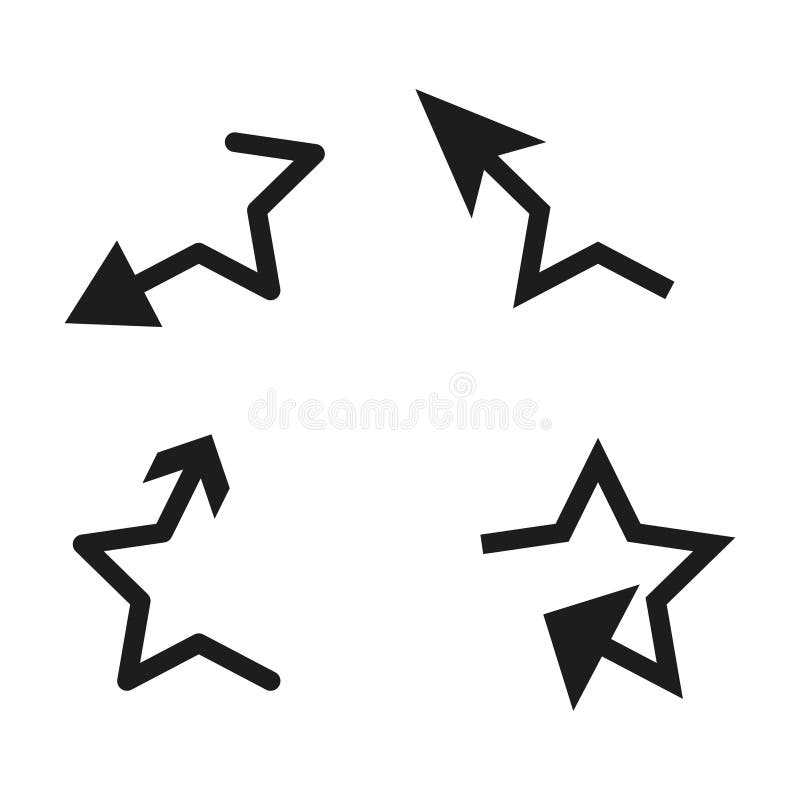 Star and Arrow. Navigation Vector Icon. Creative Outline Element ...