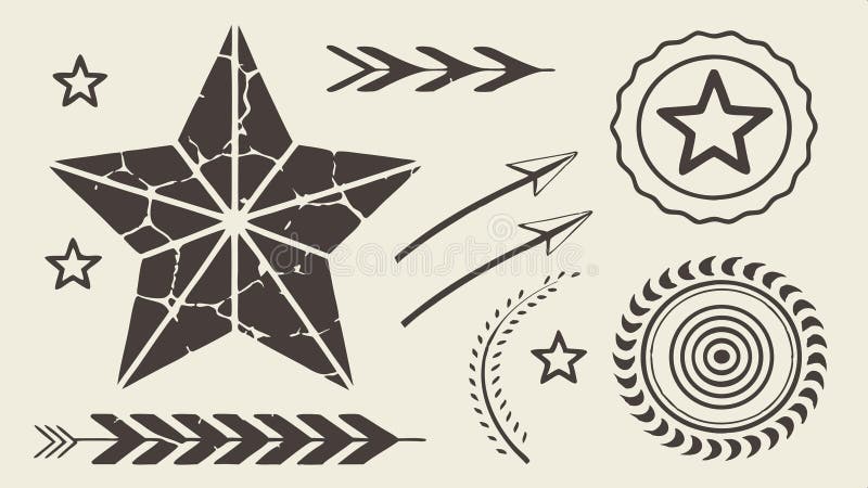 Star and Arrows Design, Decorative Icon Element Vector Design ...