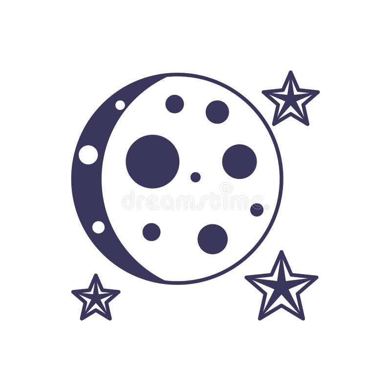 Star Astrology Moon Line Image Stock Vector - Illustration of vector ...