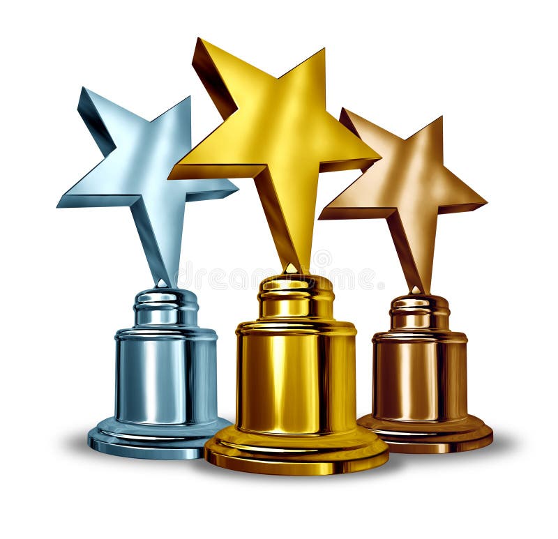 Star Award Trophies stock illustration. Illustration of game - 24552958