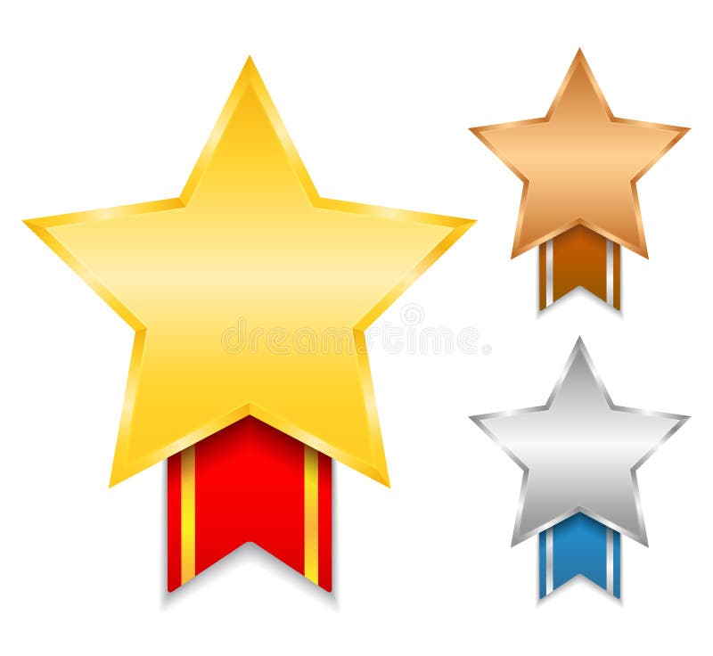 Star Awards stock vector. Illustration of blue, medal - 26386124