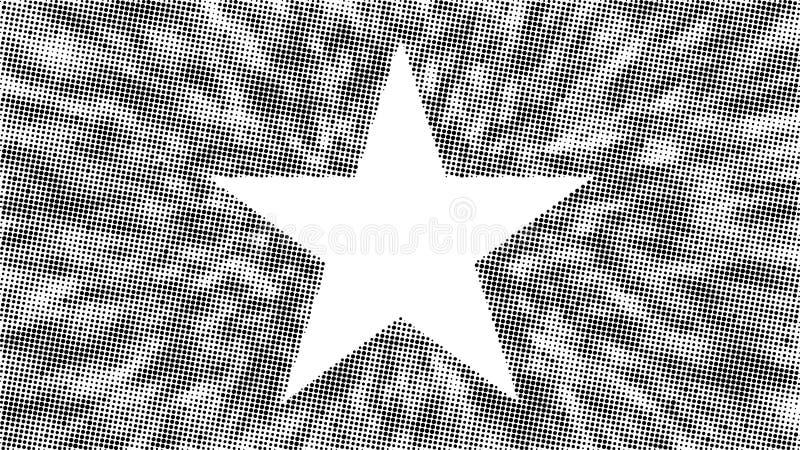 Star on a Background with a Textured Black Halftone Pattern. Stock ...