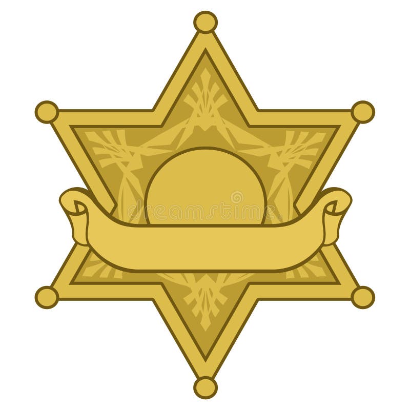 Star badge with a banner stock illustration. Illustration of round ...