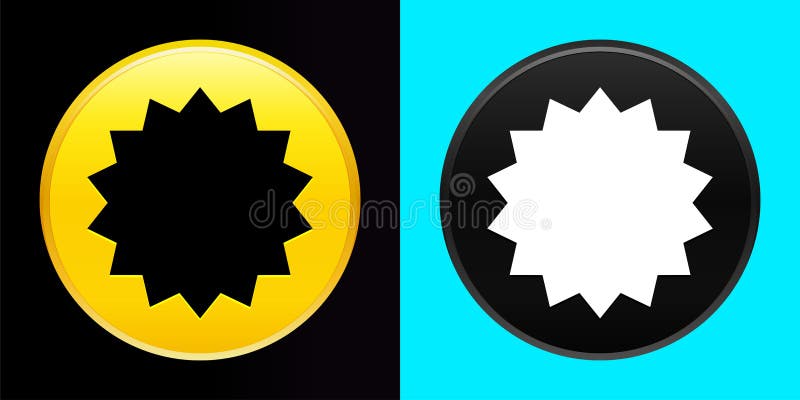 Star Badge Icon Flat Exclusive Button Set Stock Vector - Illustration ...