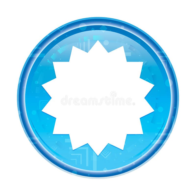 Star Badge Icon Floral Blue Round Button Stock Illustration ...
