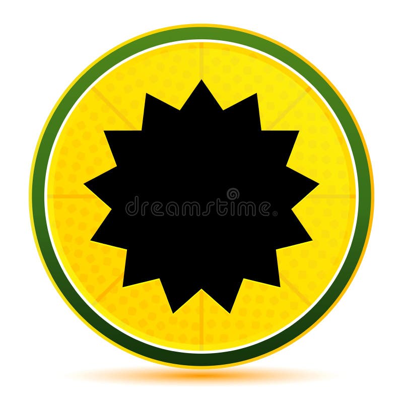 Star Badge Icon Lemon Lime Yellow Round Button Illustration Stock ...