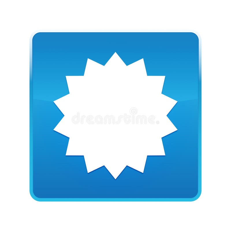 Star Badge Icon Shiny Blue Square Button Stock Illustration ...