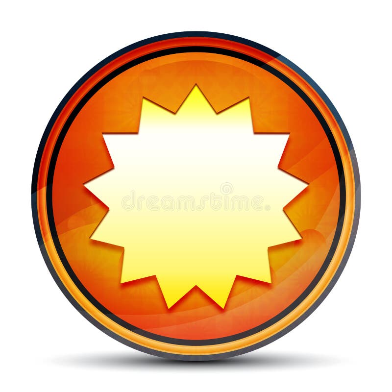 Star Badge Icon Shiny Bright Orange Round Button Illustration Stock ...