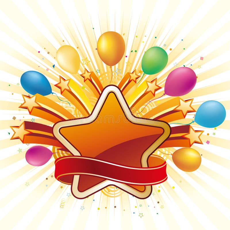 Balloon and Star Celebration Background Stock Vector - Illustration of ...