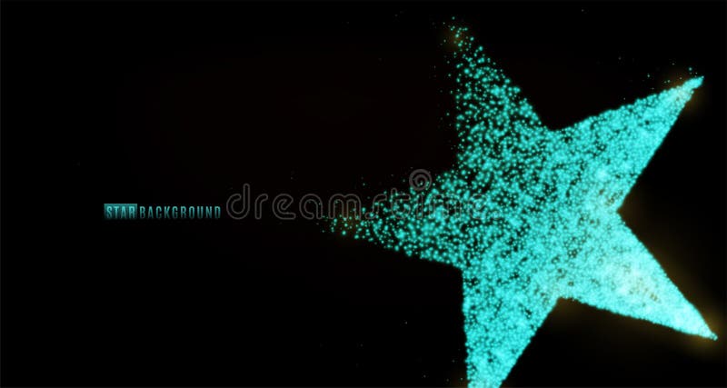 Star Banner Background Design with Glowing Particles Isolated on Dark ...