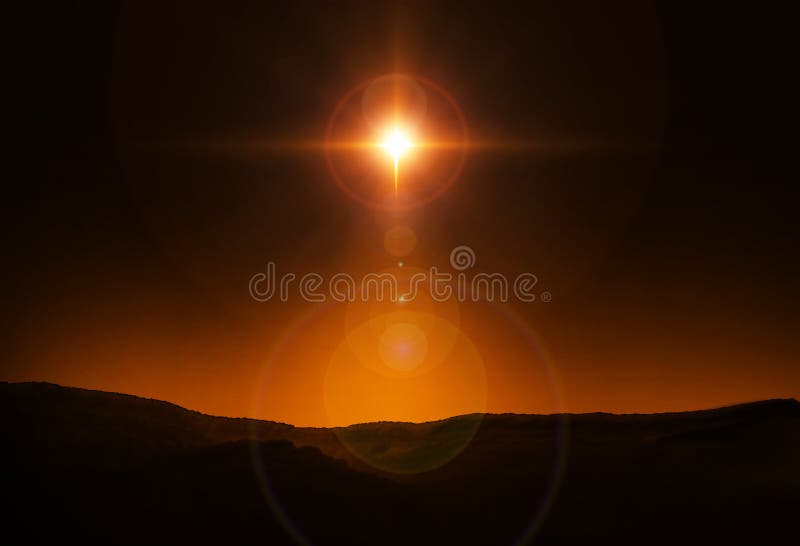 Star of Bethlehem, or Christmas Golden Star. Bright Star in the Night ...