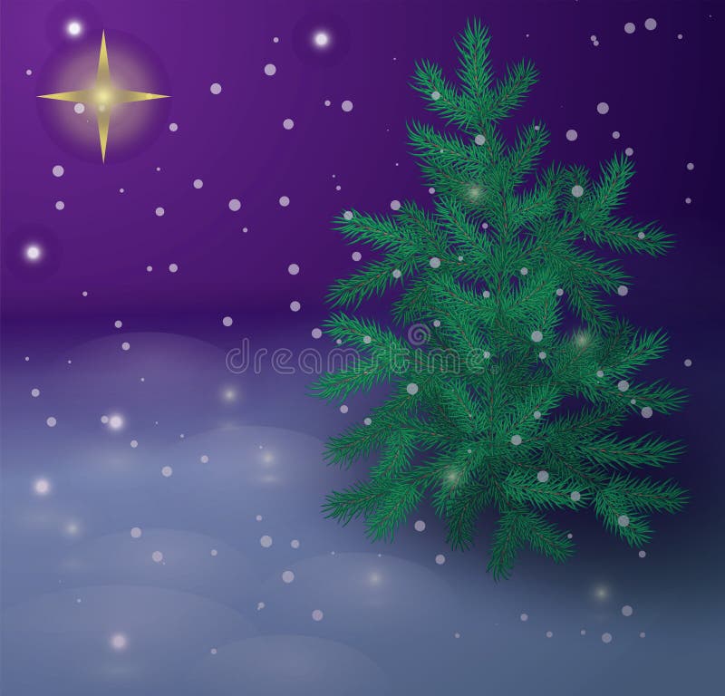 Star of Bethlehem. Navidad. Vector Illustration with Christmas Pine ...
