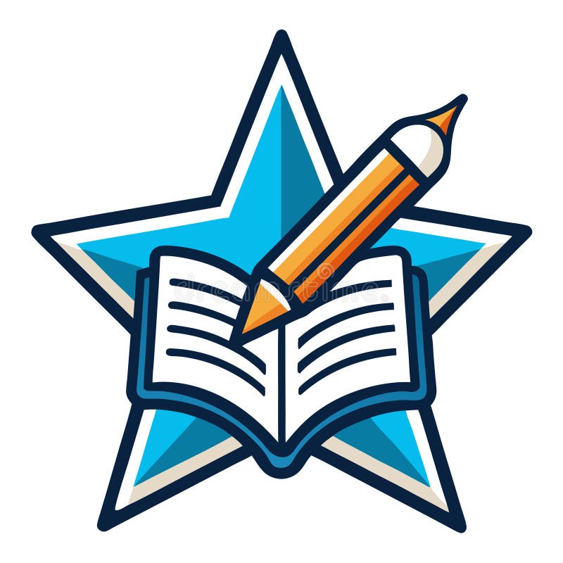 Star Book and Pencil, Icon for Education, Learning and Creativity Stock ...