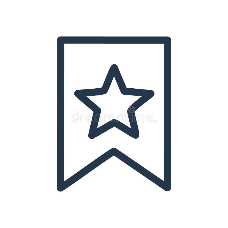 Star Bookmark Icon. Outline Icon of a Star Inside a Bookmark ...