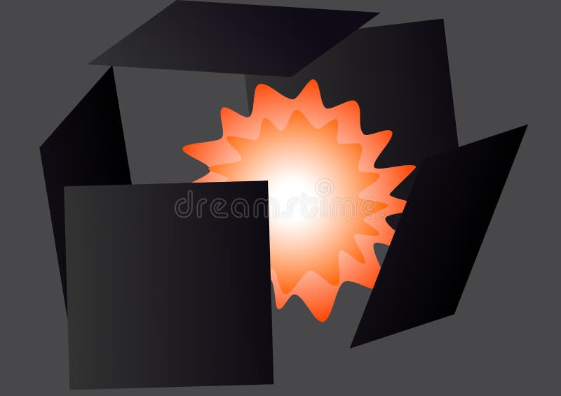 Star in Box. Vector Illustration in Black Colors Stock Vector ...