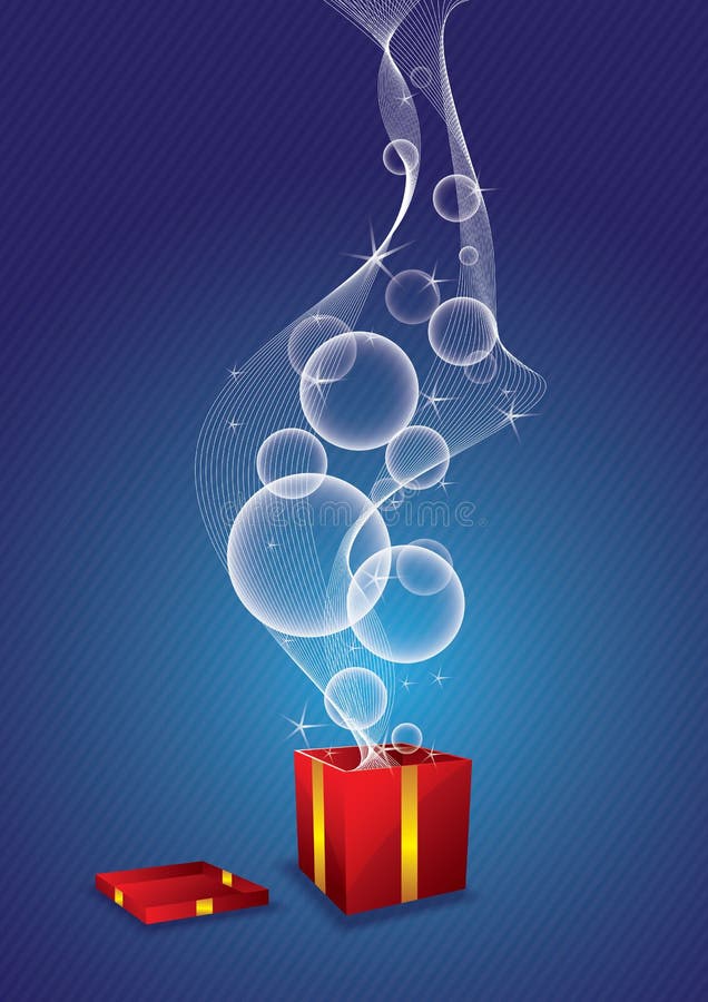Star and Bubble from Gift Box Stock Vector - Illustration of holiday ...