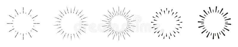 Star Burst Sun Ray Circle Frame. Retro Vintage Round Sun Ray Stock ...