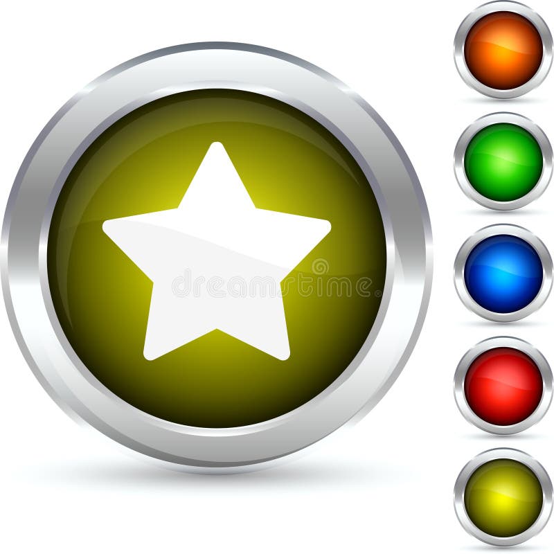 Star button. stock vector. Illustration of plastic, metallic - 10413426