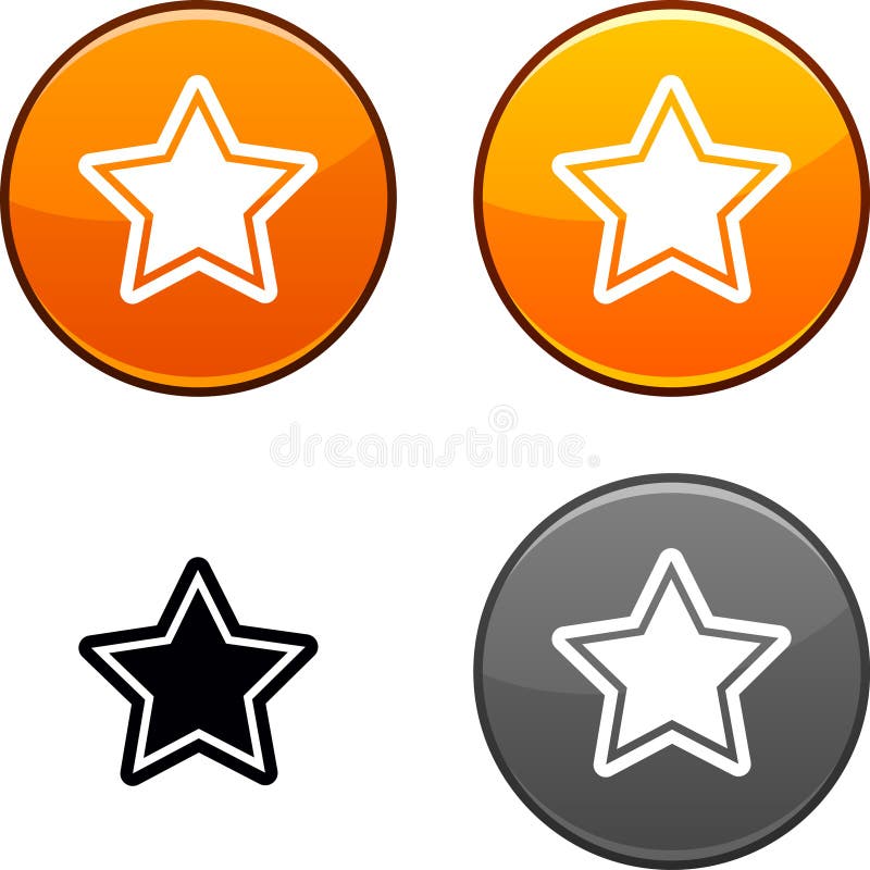 Star button. stock vector. Illustration of black, internet - 15065901