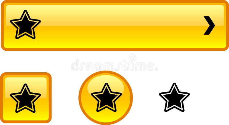 Star button set. stock vector. Illustration of square - 12967518