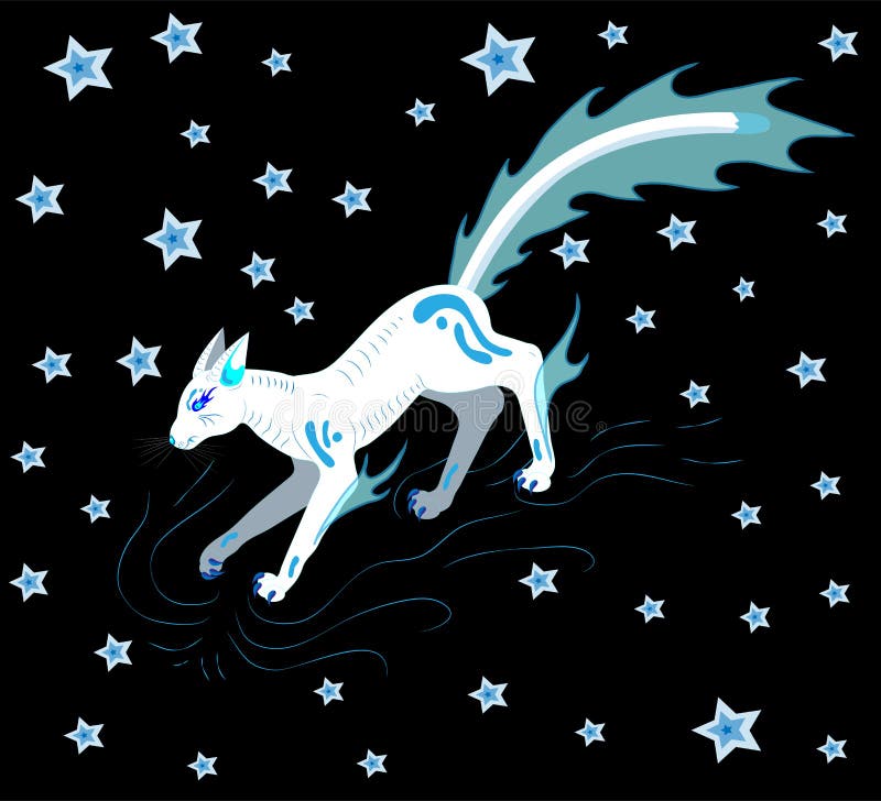 Star cat stock vector. Illustration of comet, meteor - 21639687