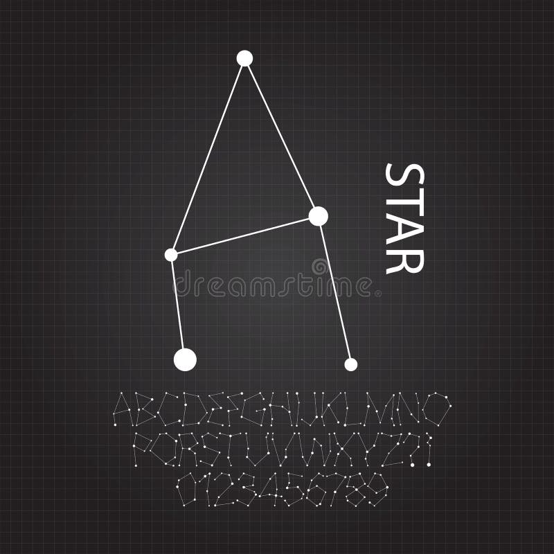 Star Celestial Alphabet and Numbers Vector Stock Vector - Illustration ...