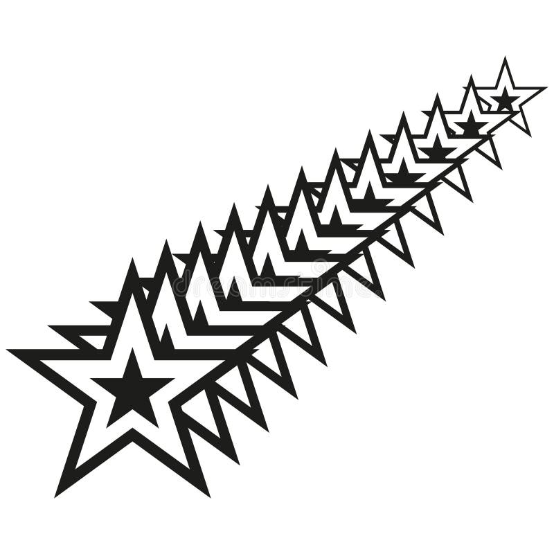 Star Chain Icon. Diagonal Vector Shape. Abstract Black Layout ...
