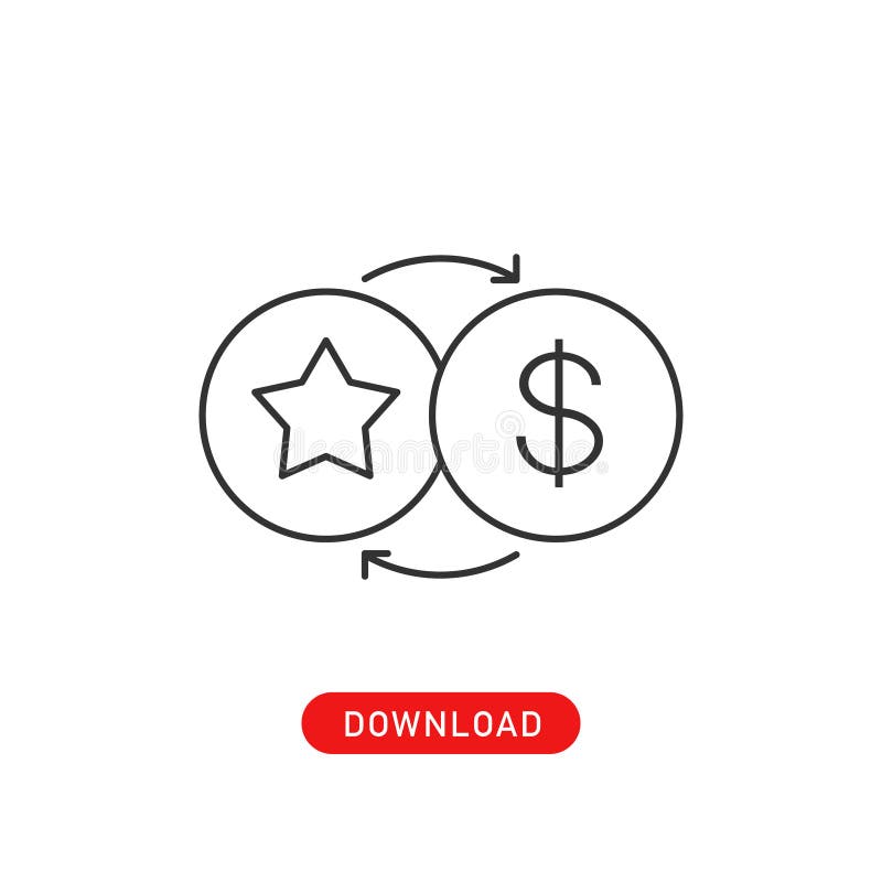 Star Change Dollar Sign. Vector Loyalty Program Line Icons Stock Vector ...