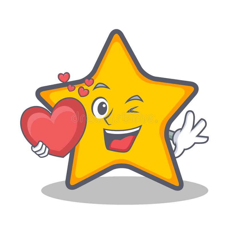 With Heart Star Balloon in the Cartoon Shape Stock Vector ...