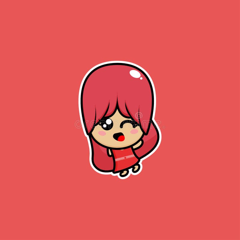 Cute Girl Winking Cartoon Character Vector Illustration Stock Vector ...