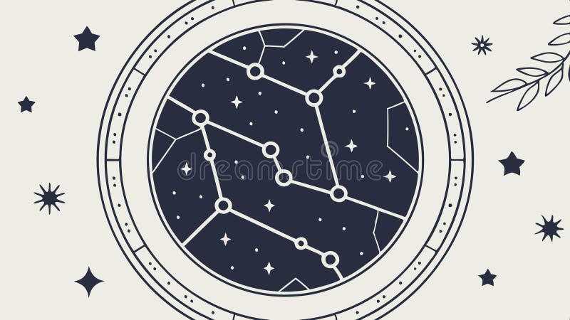 Star Chart Vector, Astronomical Map and Celestial Guide Design Vector ...