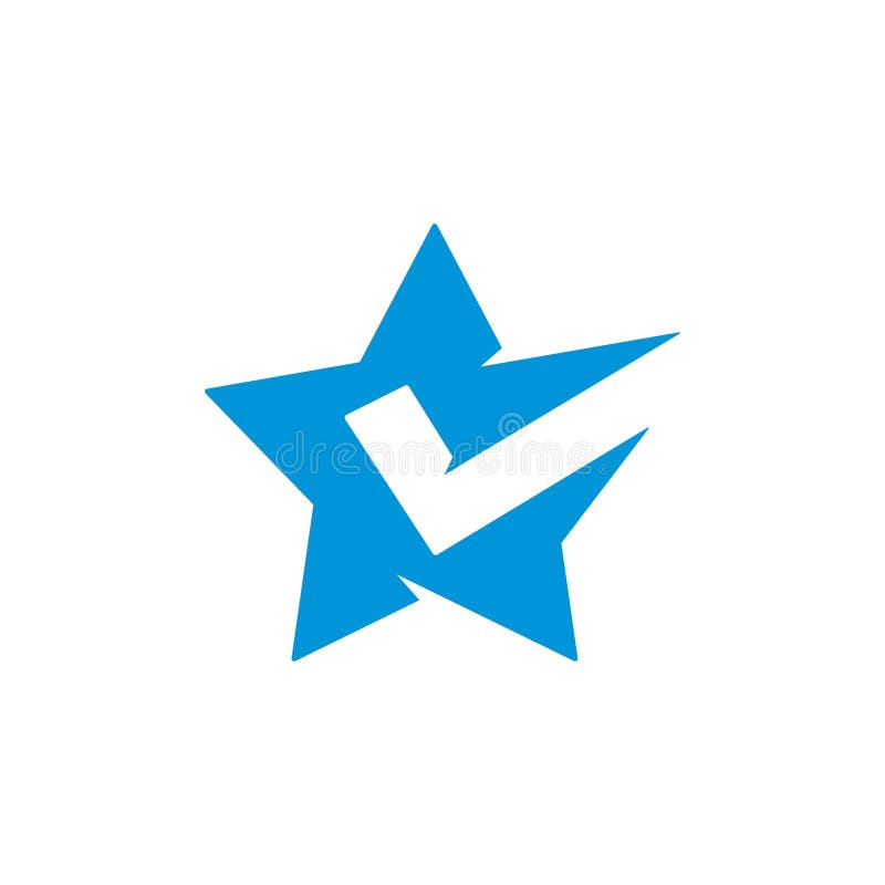 Star Check Logo Vector Icon Illustration Design. Blue Star Logo Stock ...