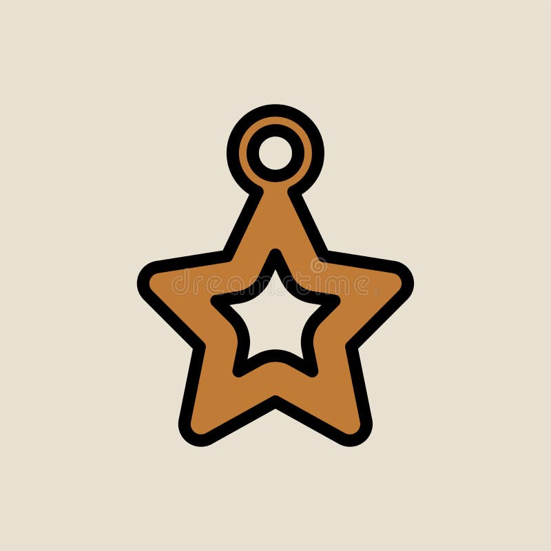 Star Christmas Tree Toy Icon Simple Flat Style Christmas Symbol Stock ...