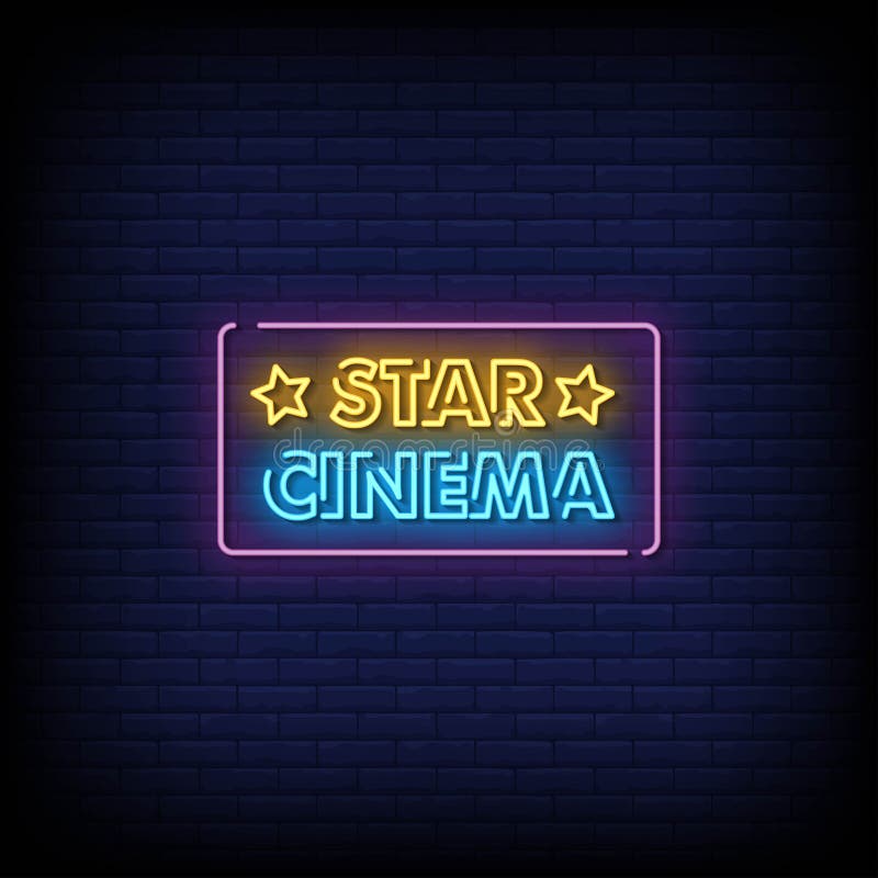 Star Cinema Neon Signs Style Text Vector Stock Vector - Illustration of ...