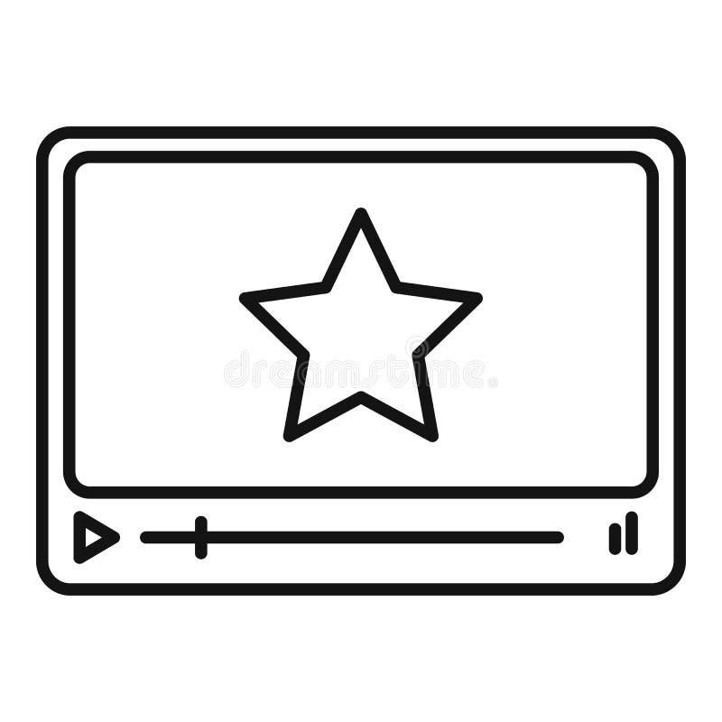 Video Player Icon, Outline Style Stock Vector - Illustration of graphic ...