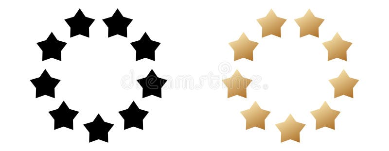 Star Circle Frame. Cartoon Gold Star Round Border Stock Vector ...