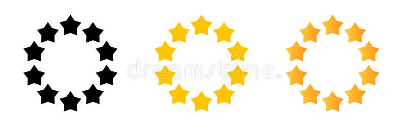 Star Circle Frame. Cartoon Gold Star Round Border Stock Vector ...