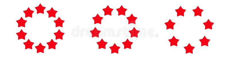 Star Circle Frame. Cartoon Red Star Round Border Stock Vector ...