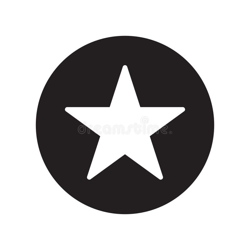 Star in Circle Icon. Flat Vector Illustration in Black on White ...
