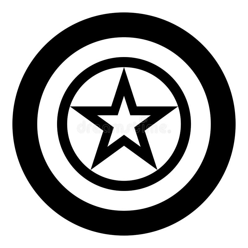 Star in Circle Icon in Circle Round Black Color Vector Illustration ...