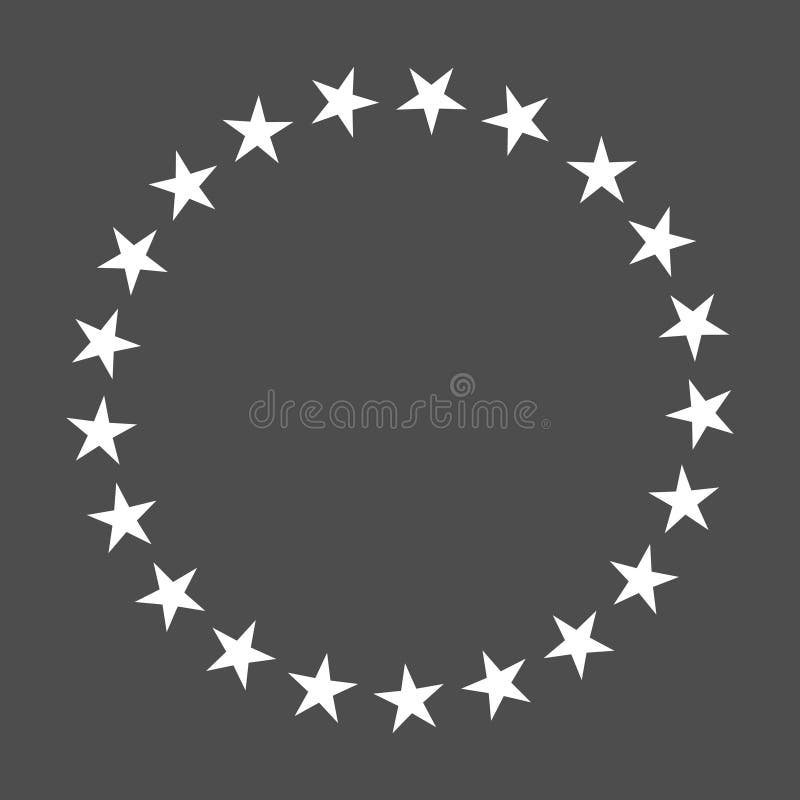 Star in Circle Shape. Starry Vector Border Frame Icon Isolated on a ...