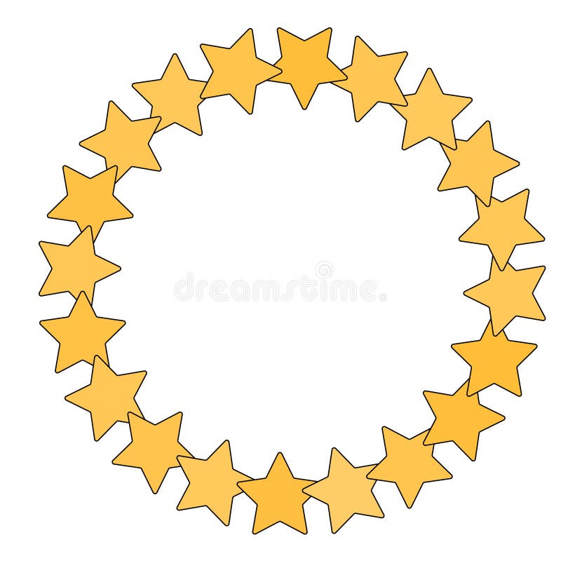 Star in Circle Shape. Starry Vector Border Frame Icon Isolated on a ...