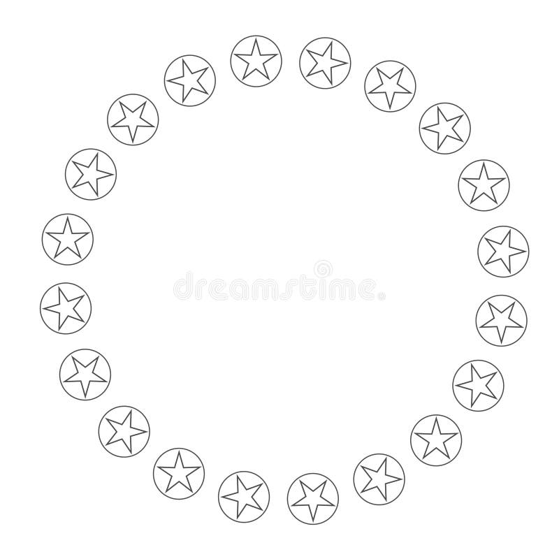 Star in Circle Shape. Starry Vector Border Frame Icon Isolated on a ...