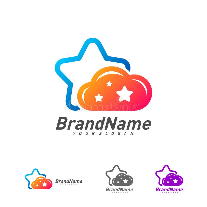 Star Cloud Logo Vector Template, Cloud Star Logo Design Concept, Icon ...