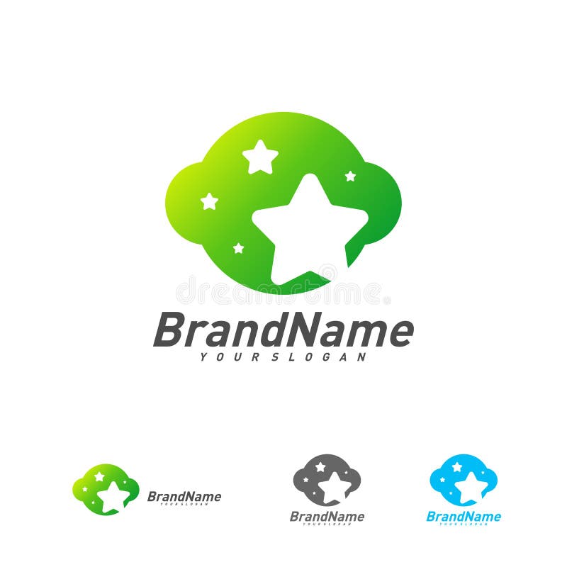 Star Cloud Logo Vector Template, Cloud Star Logo Design Concept, Icon Symbol Stock Vector ...