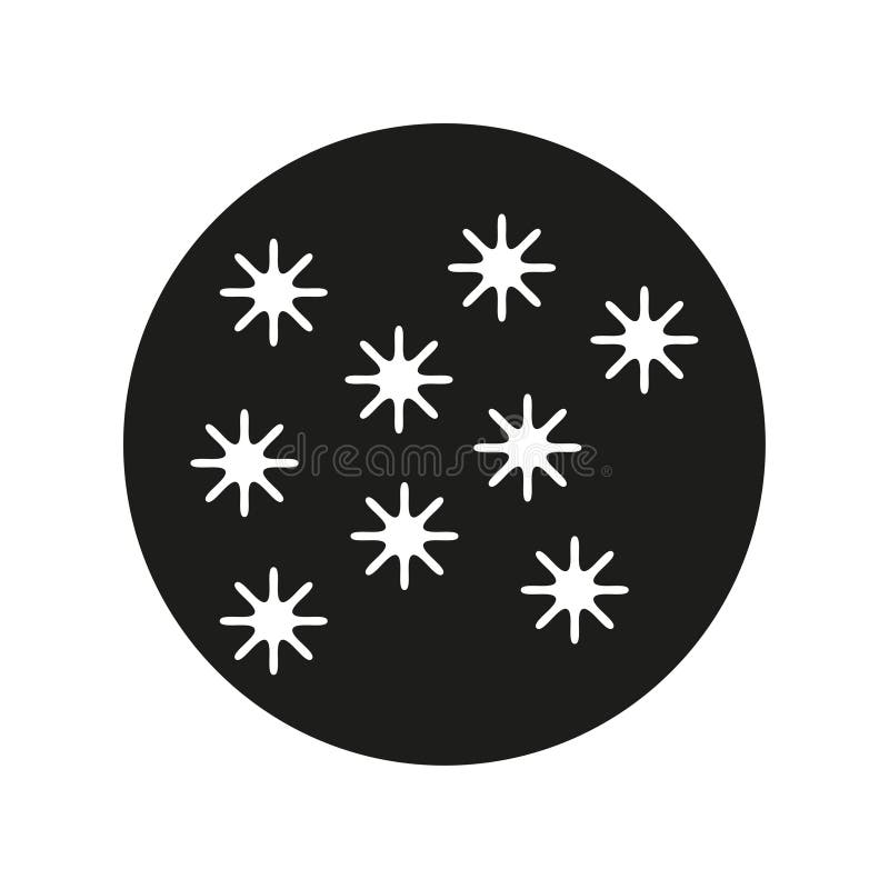 Star Cluster Icon. Circular Constellation Vector. Black White Shape ...