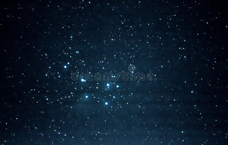 Star Cluster Pleiades at a Dark Sky Detail Stock Image - Image of ...