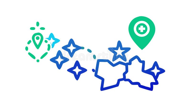 Star Clusters on Map, Geographical Star Locations, Vector Design ...