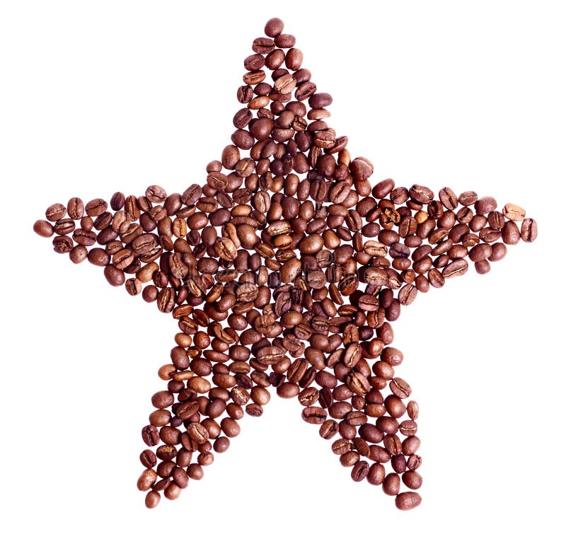 Star from Coffee Beans Isolated Stock Image - Image of premium, macro ...